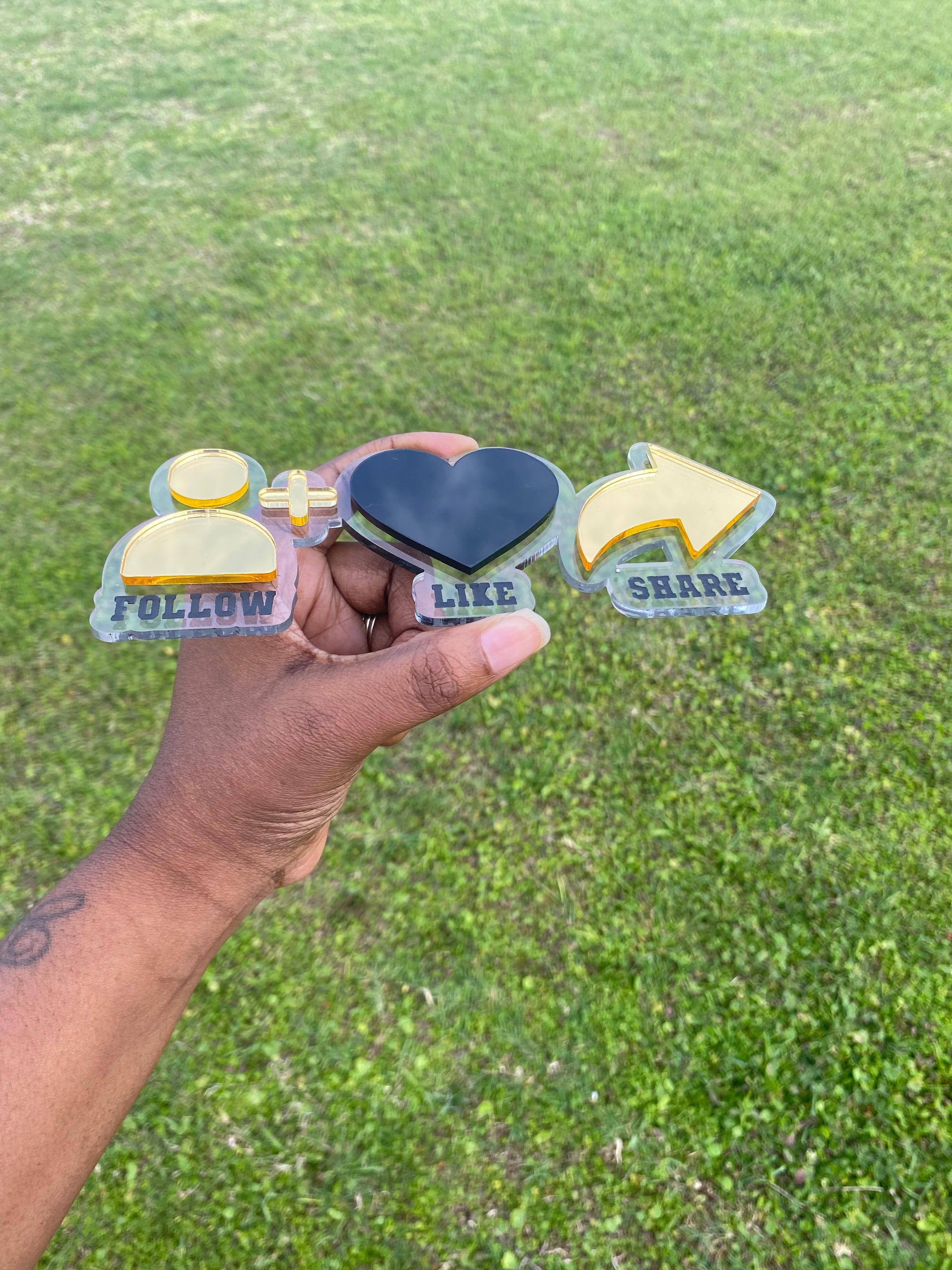 "Engage & Connect: Follow, Like, Share Acrylic Sign - Mrs. B's ...