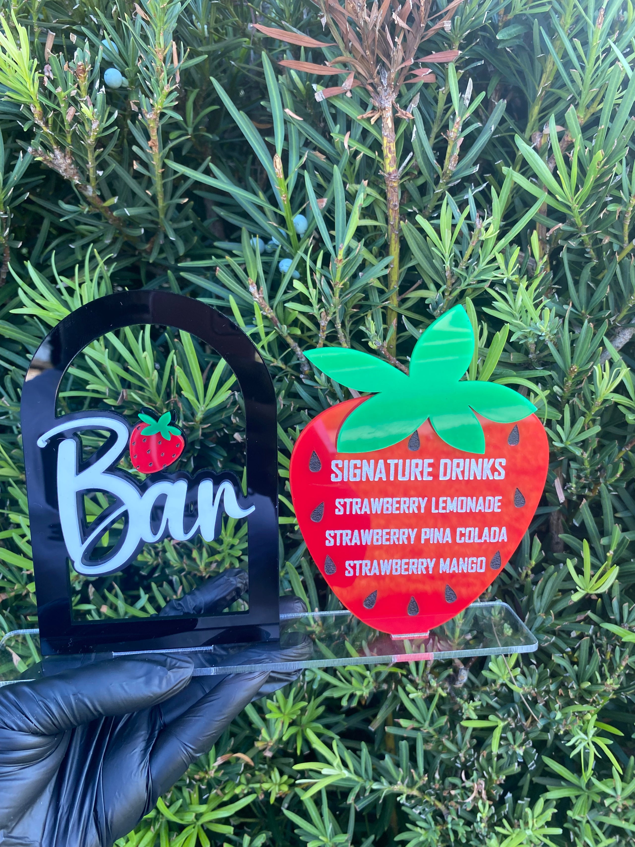 Strawberry Theme Bar Menu | Mrs. B's Creations